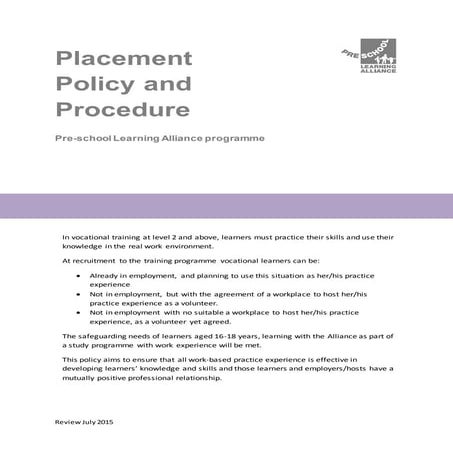 13.placement policy 2014 15 | PDF