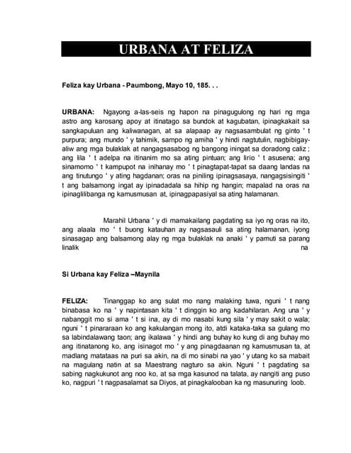 Urbana at Feliza | PPTX