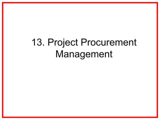 Project Procurement Management | PPT