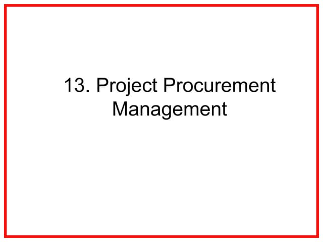 Project Procurement Management | PPTX