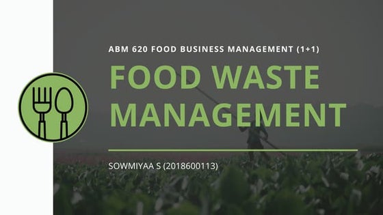 Food waste management | PPTX