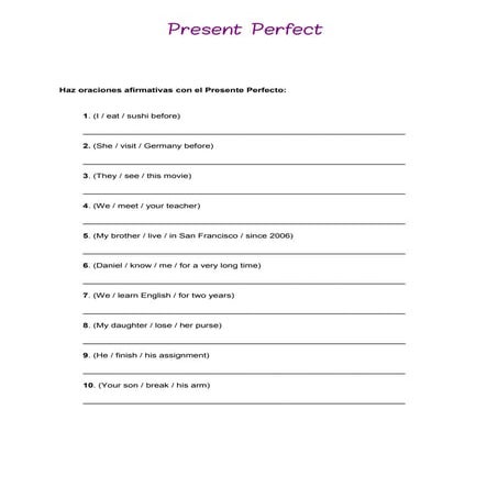 Present perfect | PDF