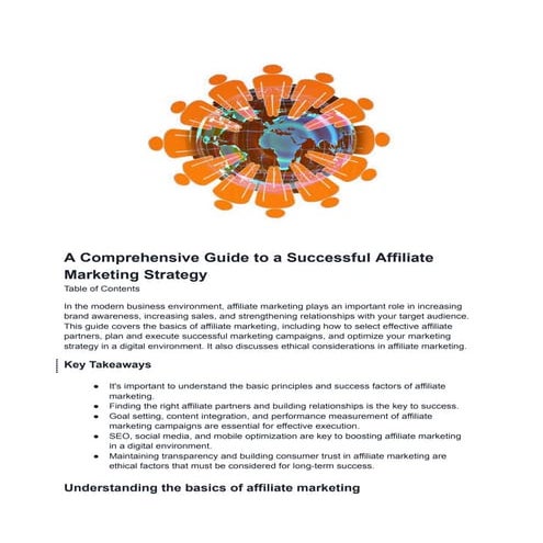 A Comprehensive Guide to a Successful Affiliate Marketing Strategy | PDF