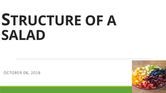 9 - TLE COOKERY (Present a variety of salads and dressings) | PPTX ...