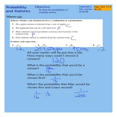 13 4 probability of multiple events