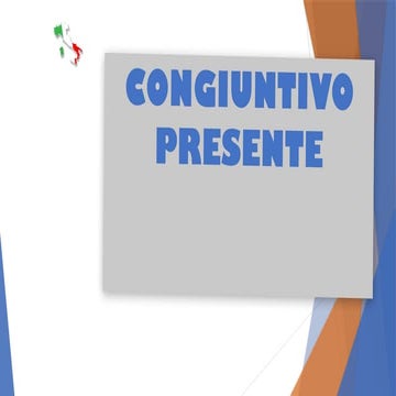 Il congiuntivo presente | PPTX