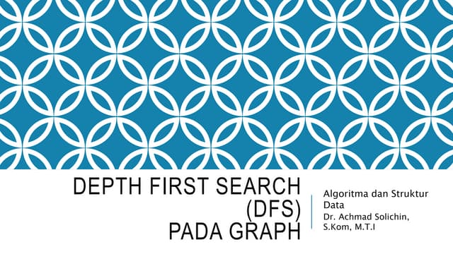 Depth First Search Dfs Pada Graph Pptx Graphics Software Computer Software And Applications