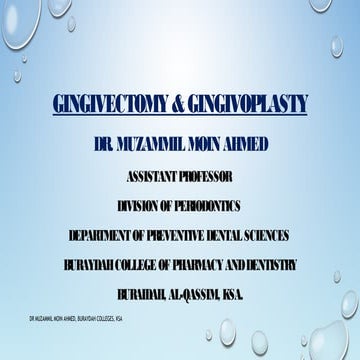 GINGIVECTOMY AND GINGIVOPLASTY | PPT