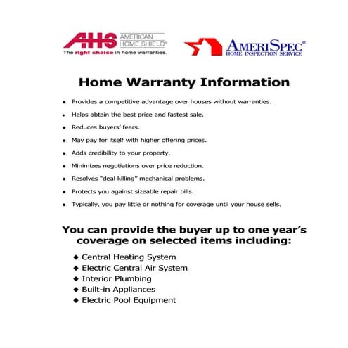 HUD Home Inspection Flyer