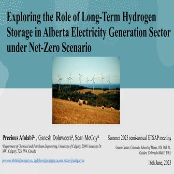 Exploring the Role for Long-Term Hydrogen Storage in Alberta ...