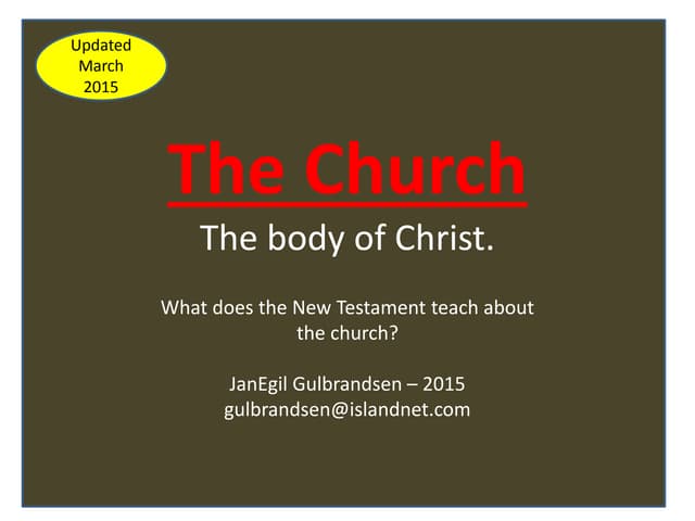 Lesson #8 church mystical body of christ | PPTX