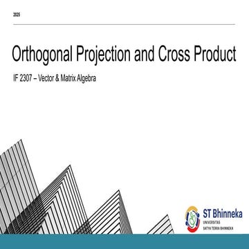 13 - Orthogonal Projection and Cross Product | PDF