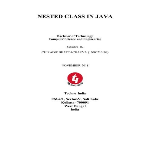 Nested Class In Java Pdf