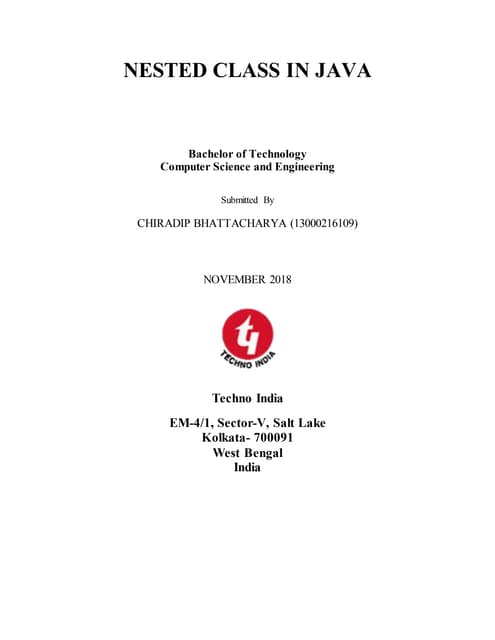 Nested Class In Java Pdf