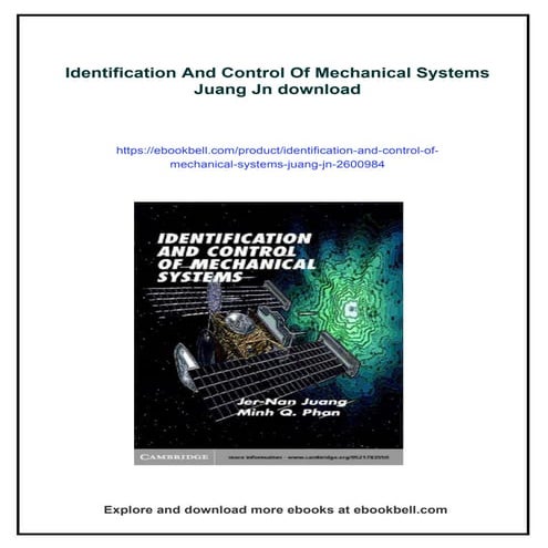 Identification And Control Of Mechanical Systems Juang Jn | PDF