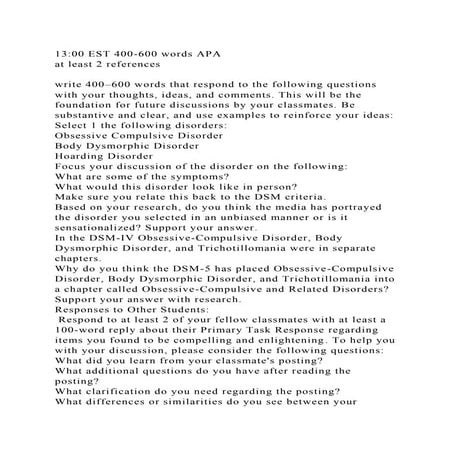 1300 EST 400-600 words APA at least 2 referenceswrite 400–600.docx