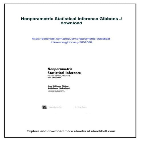 Nonparametric Statistical Inference Gibbons J Pdf