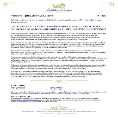 Katisten Kartanon kokoustuotteeen tuotekortti | PDF