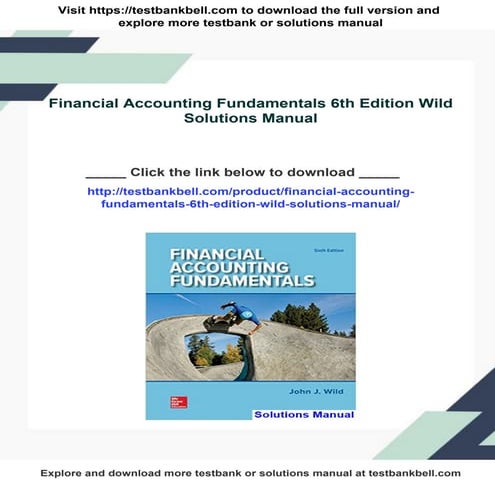 Financial Accounting Fundamentals 6th Edition Wild Solutions Manual | PDF