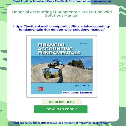 Financial Accounting Fundamentals 6th Edition Wild Solutions Manual | PDF