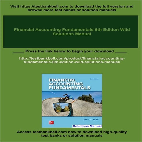 Financial Accounting Fundamentals 6th Edition Wild Solutions Manual | PDF