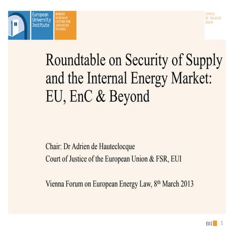 Roundtable on Security of Supply and the Internal Energy Market; EU ...