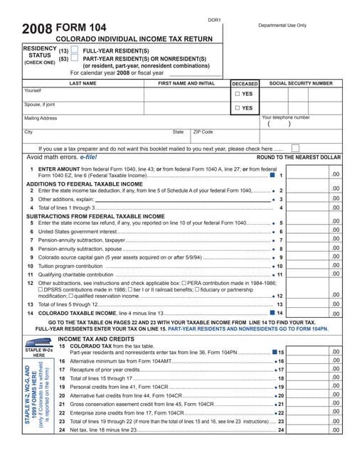 Individual Income Tax Return Long Form | PDF