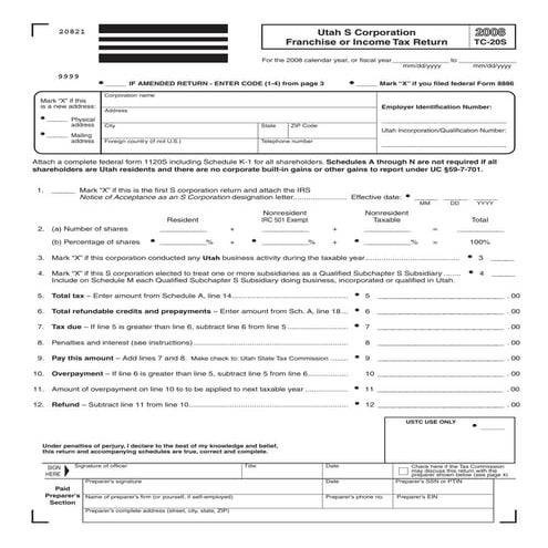 tax.utah.gov forms current tc tc-20s | PDF