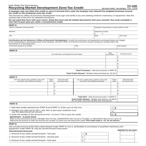 tax.utah.gov forms current tc tc-40r | PDF