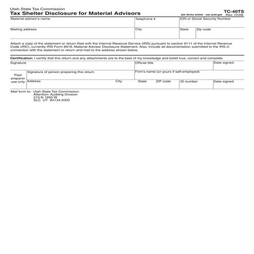 tax.utah.gov forms current tc tc-40ts | PDF