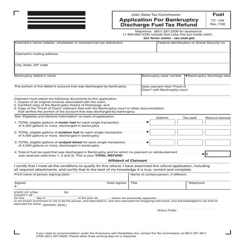 tax.utah.gov forms current tc tc-128 | PDF
