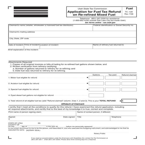 tax.utah.gov forms current tc tc-129 | PDF