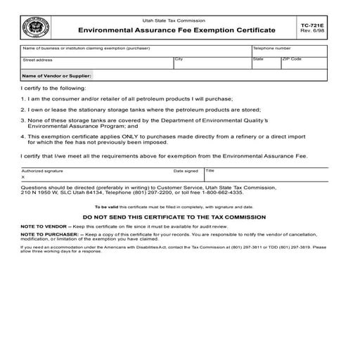 tax.utah.gov forms current tc tc-721 | PDF