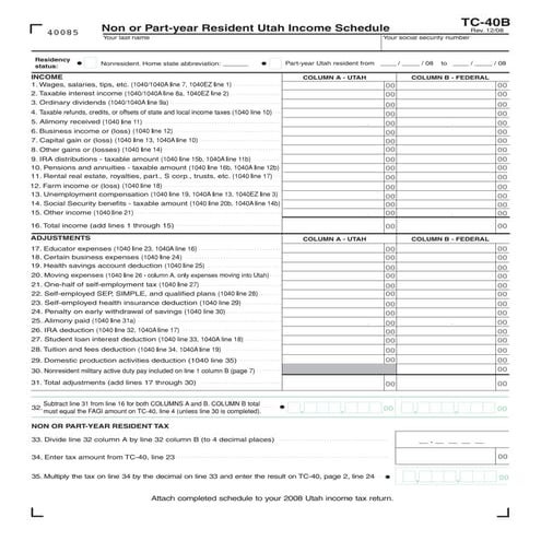 tax.utah.gov forms current tc tc-40b-plain | PDF