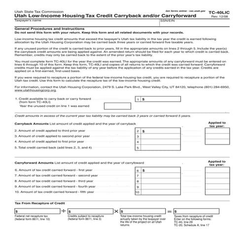 tax.utah.gov forms current tc tc-40lic | PDF