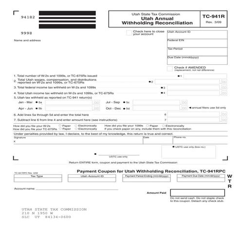 tax.utah.gov forms current tc tc-941r | PDF