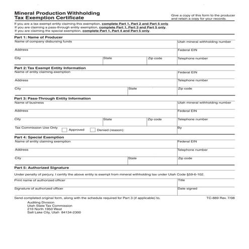 tax.utah.gov forms current tc tc-889 | PDF