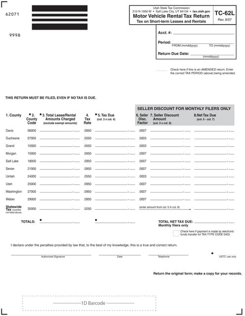 tax.utah.gov forms current tc tc-62f-apr2009 | PDF | Business ...