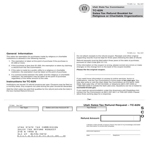 tax.utah.gov forms current tc tc-62n | PDF
