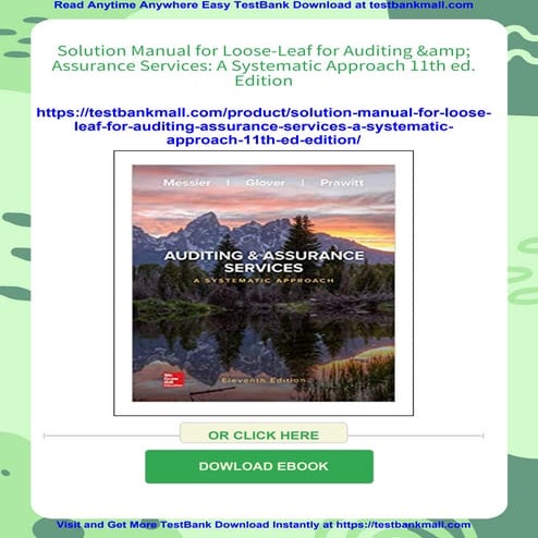 Solution Manual for Loose-Leaf for Auditing & Assurance Services: A ...