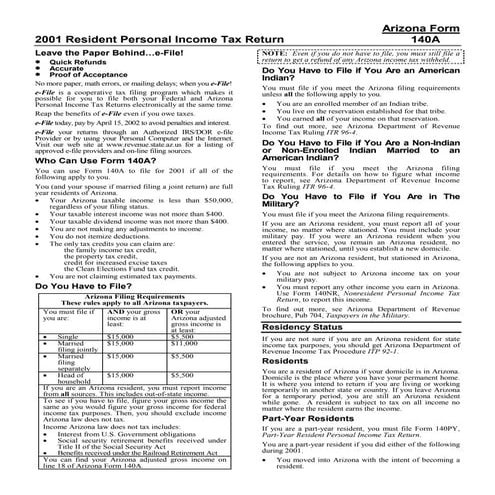 azdor.gov Forms 140X%20instructions | PDF