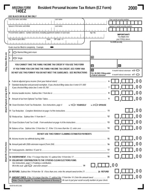 azdor.gov Forms 140f | PDF