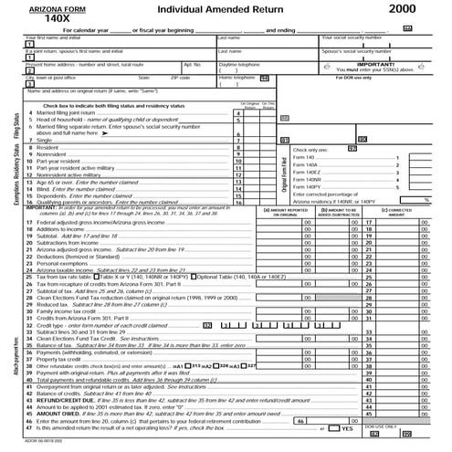 azdor.gov Forms 140X_f | PDF