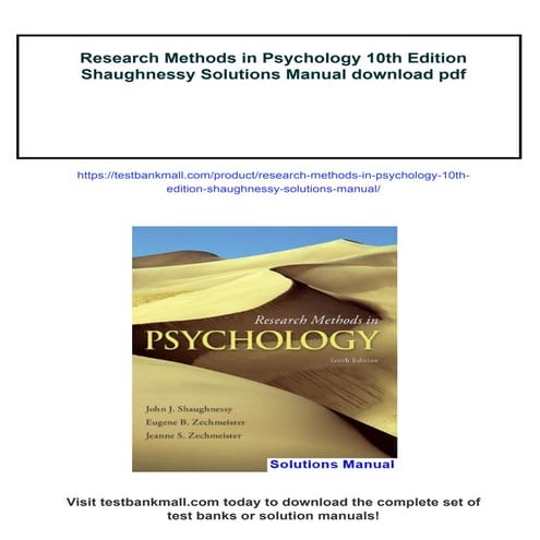 Research Methods in Psychology 10th Edition Shaughnessy Solutions ...