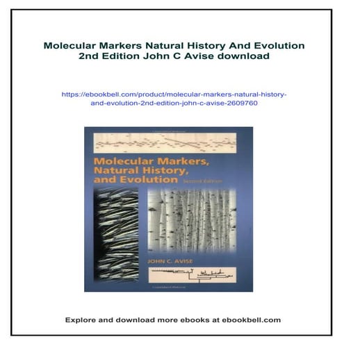 Molecular Markers Natural History And Evolution 2nd Edition John C ...