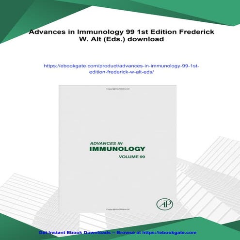 Advances in Immunology 99 1st Edition Frederick W. Alt (Eds.) | PDF