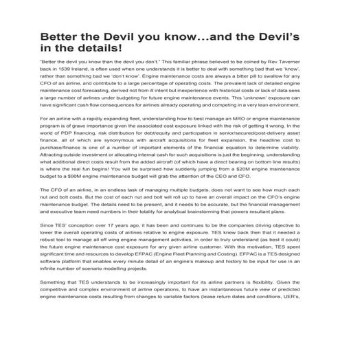 Better the Devil you know...and the Devil's in the details | PDF