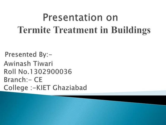 Termite proofing materials | PPTX | Woodworking | Arts and Crafts