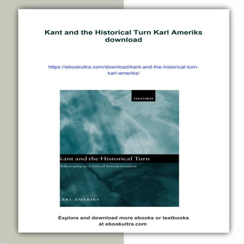 Kant and the Historical Turn Karl Ameriks | PDF