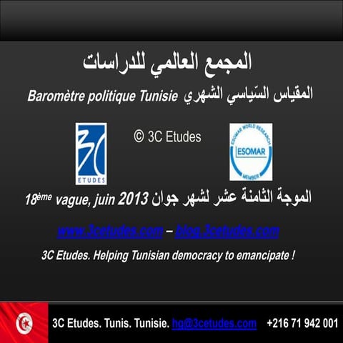 Rapport baromètre politique 3 c etudes 18 juin 2013 | PDF